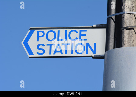Street Sign the Direction Way to Police Stock Photo - Alamy