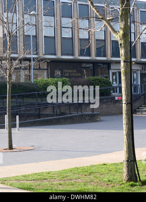 An entrance of magistrates court, Teesside justice center in ...