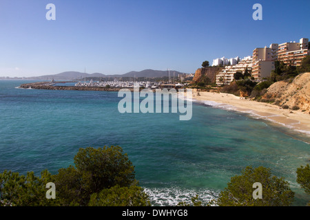Mallorca sea view Puerto Portals beach wintertime Balearic islands ...