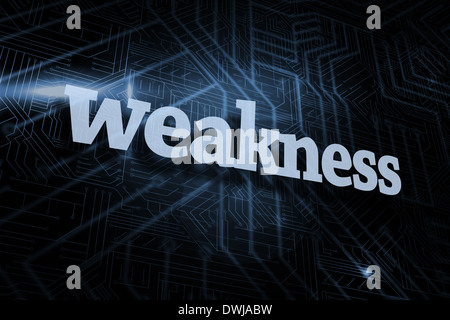 Weakness against futuristic black and blue background Stock Photo - Alamy