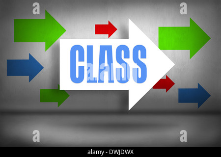 Class against arrows pointing Stock Photo - Alamy