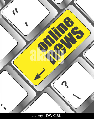 online news button on computer keyboard key, vector illustration Stock ...