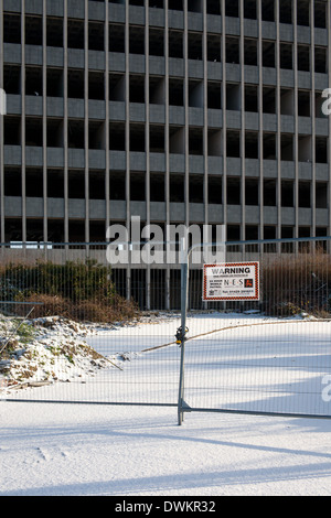 Warning Signs, ICI Offices, Billingham, Teesside Stock Photo - Alamy