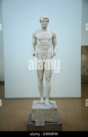 Statue of Kouros, Parian Marble, found in Anavyssos, Attica, Funerary ...