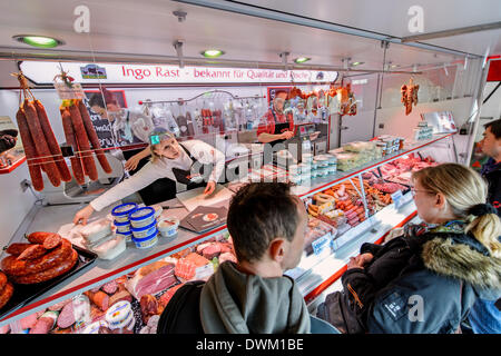 Berlin, Germany. 28th Feb, 2014. The mobile butcher shop of butcher ...