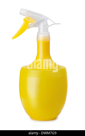 Yellow cleaner bottle on a white background Stock Photo - Alamy