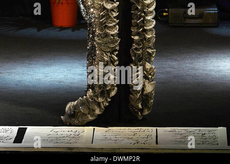 Joan Rivers performs at Vicar Street with notes for her routine taped ...