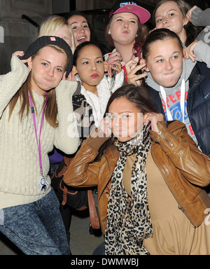 X Factor contestant Jade Ellis arriving back at her hotel. London ...