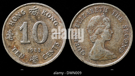 Hong Kong 10 Cents - Elizabeth II Coin - 1983 Stock Photo - Alamy