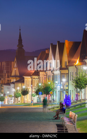 Radnicne Square at dusk, Bardejov, UNESCO World Heritage Site, Presov ...