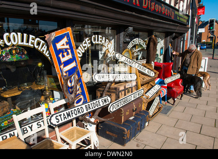 Antique shop pavement display, High Street, Royal Tunbridge Wells, Kent ...