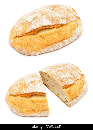 Freshly half baked bread isolated on white background. File contains ...