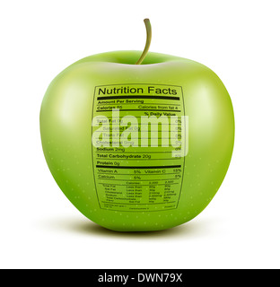 An apple with a nutrition facts label. Vector Stock Photo - Alamy