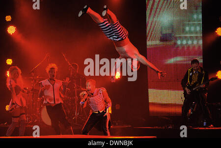 Frankfurt, Germany. 11th Mar, 2014. DJ Bobo and his wife Nancy Baumann ...