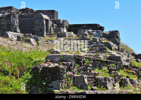 Ruins of Temple of Mercury at summit of Puy de Dome near Clermont ...