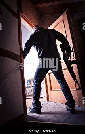 masked militant with a kalashnikov submachine gun Stock Photo - Alamy