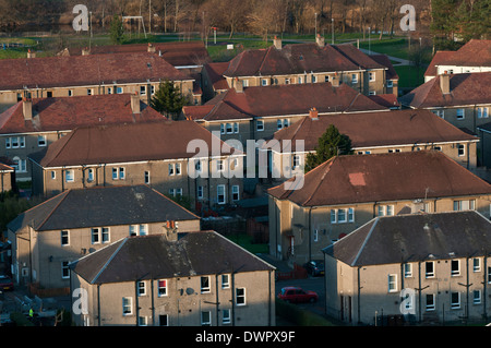 Derelict council house development in poor housing crisis ghetto estate ...