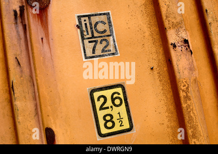 Container shipping marks Stock Photo - Alamy
