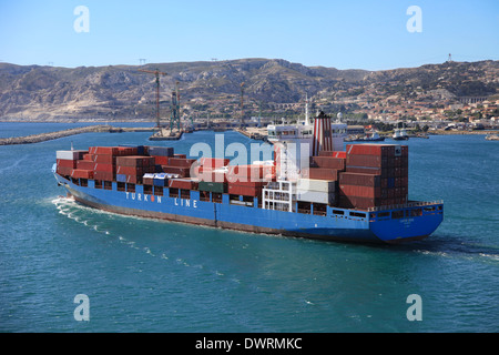 Turkon Line container ship mv Cafer Dede departing Marseille France ...