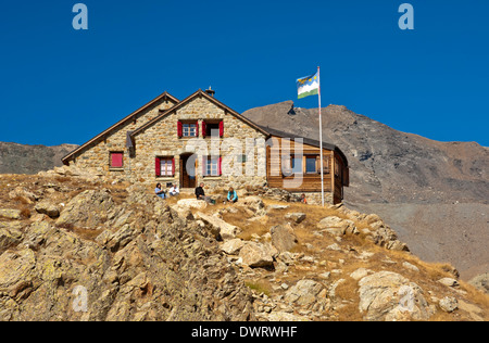 Aiguilles Rouges mountain hut, Cabane des Aiguilles Rouges, near Arolla ...