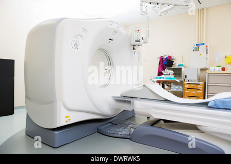 Interior of empty CT scan room in modern medical center is ready for ...