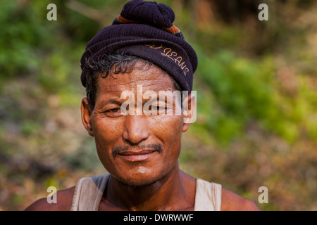 Portrait of Indian Mishing Tribe Man in Traditional Dress Stock Photo ...