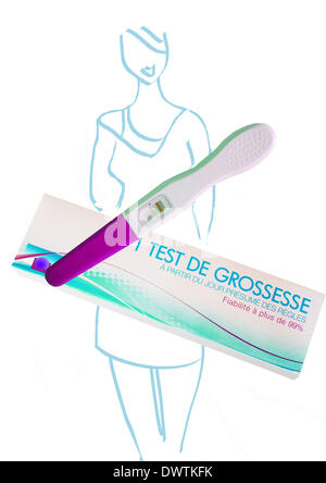 Pregnancy test drawing Stock Photo - Alamy