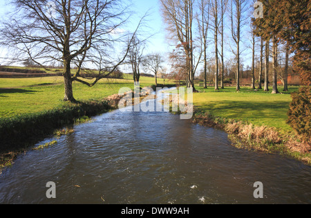 A view of the River Wensum near Bintree Watermill, Norfolk, England ...