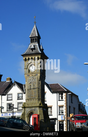 Knighton clock tower in Powys Mid Wales Uk Stock Photo - Alamy