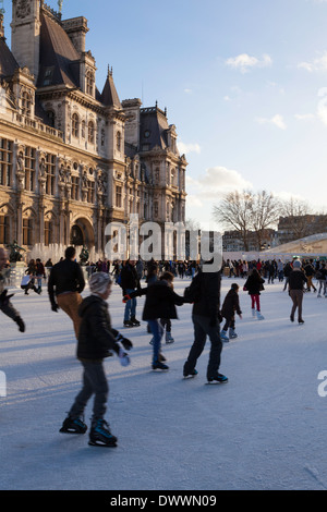 THE ICE-SKATING RINK AT THE PARIS CHRISTMAS VILLAGE, AVENUE DES CHAMPS ...