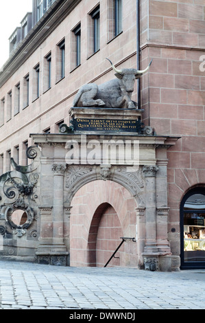 Germany, Bavaria, Nuremberg, Bull Statue Stock Photo - Alamy