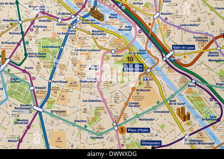 Walking Tourist Map of Paris France "You are Here Stock Photo - Alamy