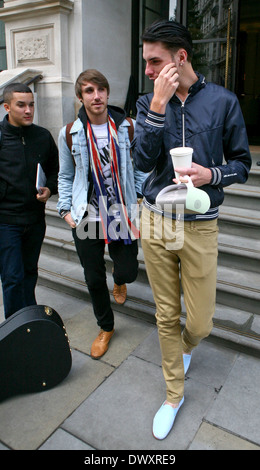 Kye Sones and a make-up free Rylan Clark X Factor contestants outside ...