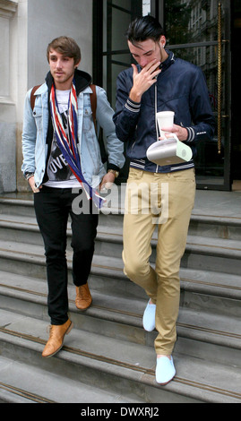 Kye Sones and a make-up free Rylan Clark X Factor contestants outside ...