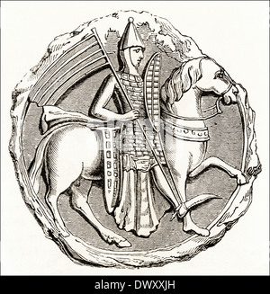 Black and White Illustration; Seal of Stephen Langton (1150-1228 ...