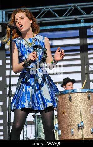 Echosmith lead singer Sydney Sierota takes a photo of South Lenoir High ...
