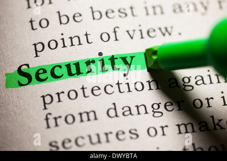 Fake Dictionary, Dictionary definition of the word Security Stock Photo ...
