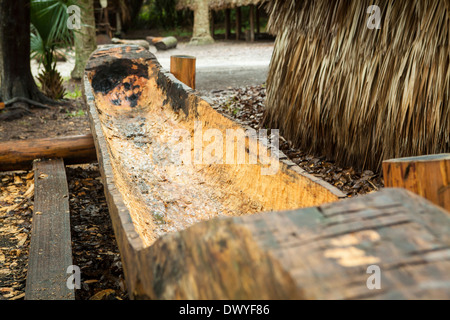 A replica of a Timucua canoe is pictured in St. Augustine Fountain of ...