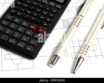 An Image showing a calculator and a pen used for calculating maths ...