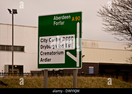 Dryburgh Industrial Estate signs in front of Arnold Clark Car showroom ...
