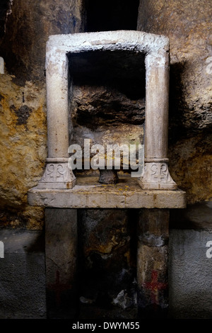 Underground altar at the "Birth place of virgin Mary" at the Roman ...