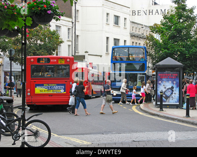 Stagecoach buses in Worthing town centre West Sussex UK Stock Photo - Alamy