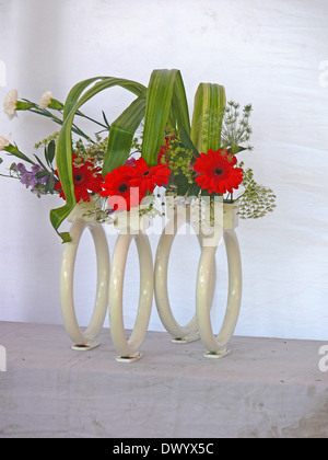 Gerbera jamesonii red & pink flowers in planter also Barberton Daisy or ...