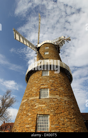 working windmill at Whissendine, Rutland, 6 storey, built 1809 Stock ...