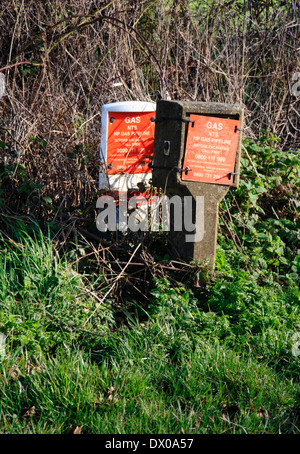 gas pipeline marker posts Stock Photo - Alamy