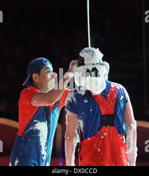 messy clowns performing at a circus Stock Photo - Alamy