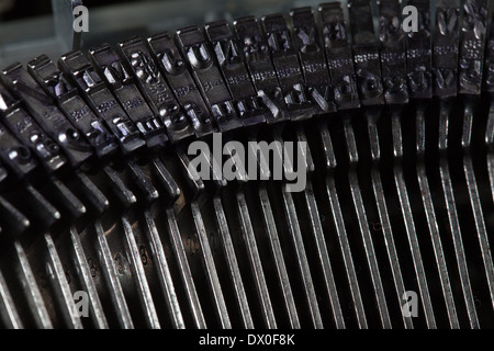 old typewriter type bars, mechnical background Stock Photo - Alamy