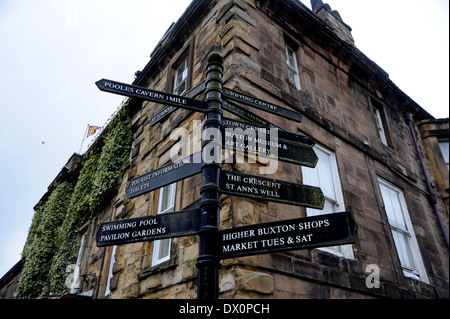 Tourist information signpost, Buxton Stock Photo - Alamy