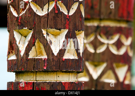 carved totems at Samoa Tourism Authority, Apia, Samoa Stock Photo - Alamy