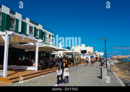 Paseo Maritimo seaside promenade, Corralejo, Fuerteventura, Canary ...